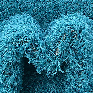 Rugs.com - Über Cozy Solid Shag Collection Rug – 8' x 10' Oval Turquoise Shag Rug Perfect for Living Rooms, Large Dining Rooms, Open Floorplans