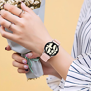 20mm Stretchy for Samsung Galaxy Watch 6/5/4 Band 40mm 44mm/Classic 47mm 43mm 46mm 42mm/Active 2 Women Men,20mm Quick Release Correa Braided Nylon Wristband Strap for Samsung Watch 5 pro 45mm/3 41mm