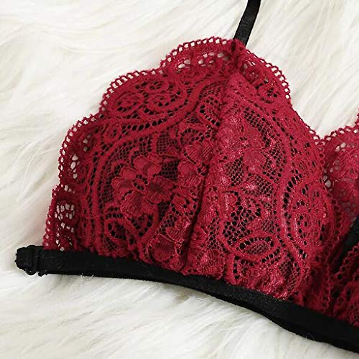 Red Lingerie for Women, Blue Bodysuit Women Xs Lingerie Petite Sexy Lengerie Costume Floral Lace Lingerie Brag-String Thong Set Babydoll Sleepwear Underwear Bralette and (XL, Red)