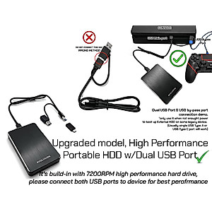 Avolusion X1 1TB USB 3.0 Portable External Gaming Hard Drive (for PS4, Pre-Formatted) HD250U3-X1-1TB-PS - 2 Year Warranty