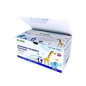 G-BOX [Public Company Kids Face Masks, Children's Face Masks Disposable, 3-Layer, Cute Cartoon Patterns(100-pcs) (Plain Pink)