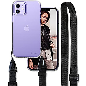 Ringke Air Shoulder Strap Compatible with iPhone 12 Case, Crossbody Neck Lanyard with Clear TPU Silicone Phone Cover for 6.1-inch (2020) - Clear