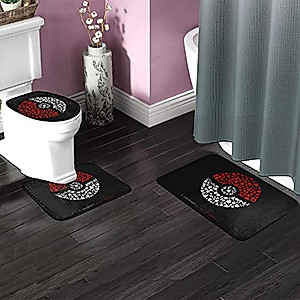 CAIRUO P_okem-on Go 3 Piece Set Bath Mat Set, Non-Slip Bathroom Mats Set/Bathroom Rugs/Contour Mat/Toilet Cover