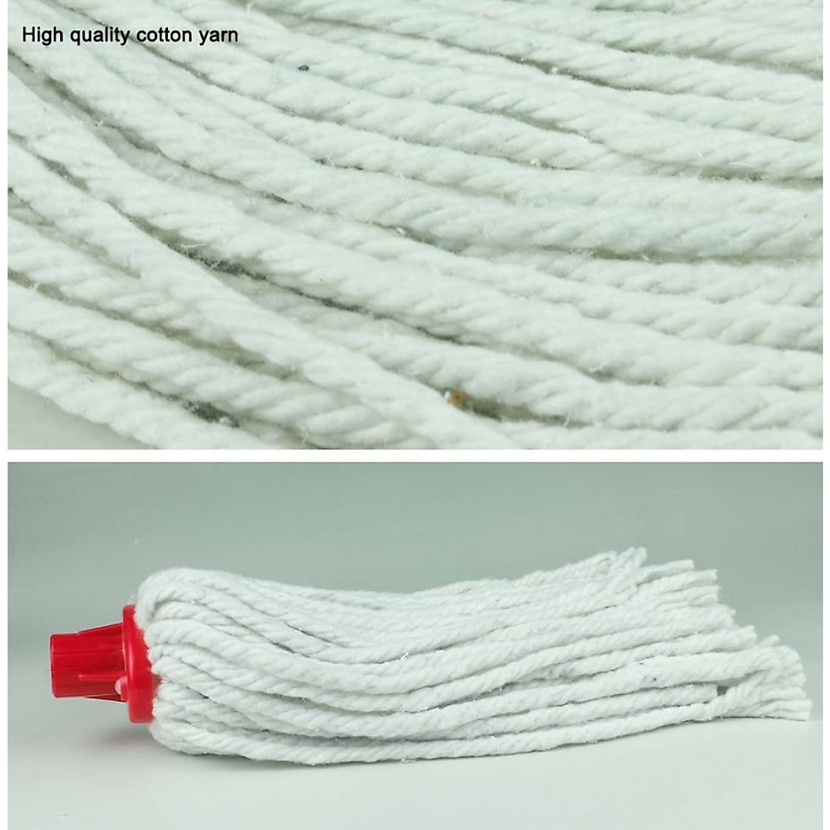 Commercial Industrial White Cotton Mop Heads Replacement. Removes Dirt, Grease,Compatible with Unger mop Stick