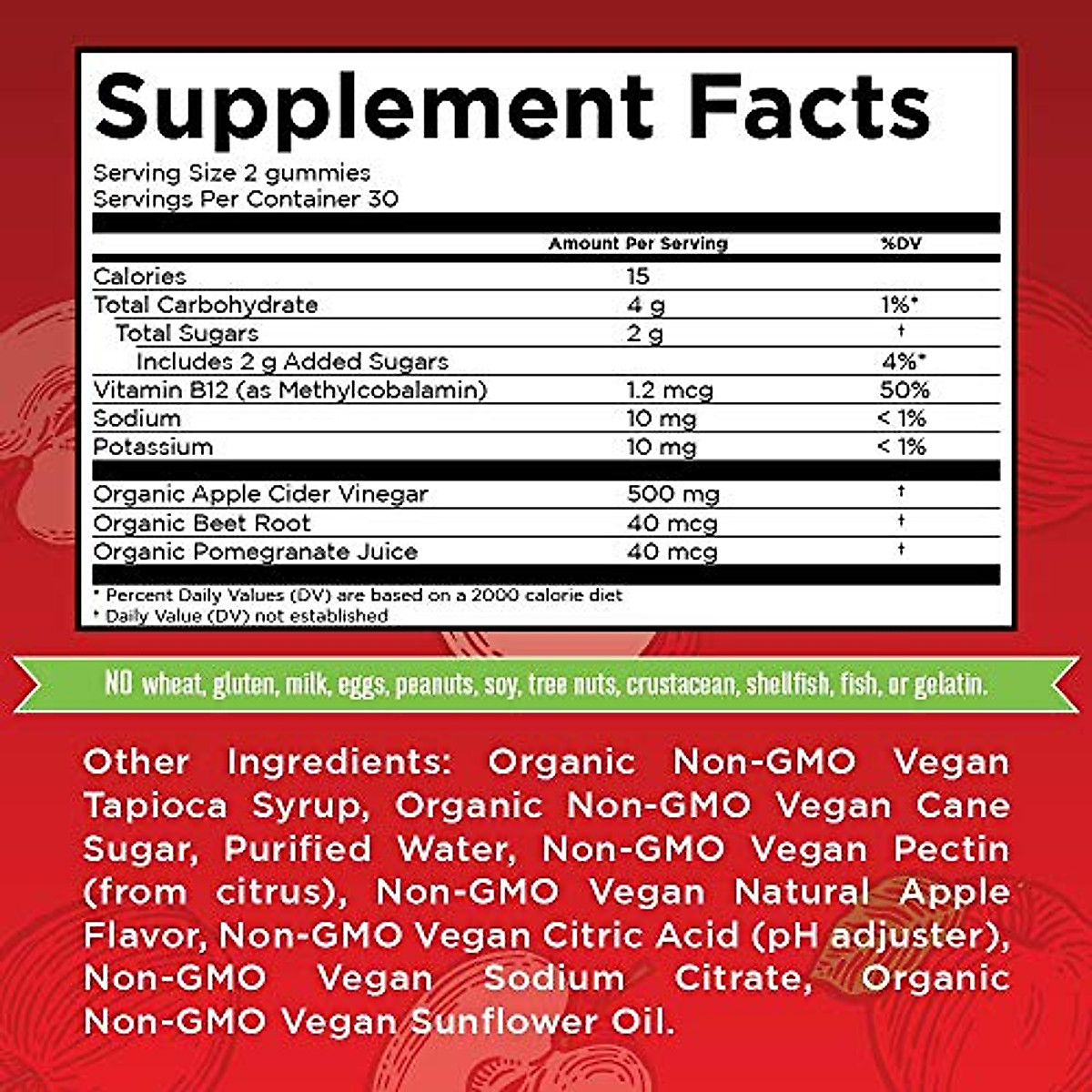 MaryRuth Organics Apple Cider Vinegar | 1 Month Supply | Apple Cider Vinegar Gummies for Adults and Kids | Supplements for Immune Support | Vegan | Non-GMO | Gluten Free | 30 Servings