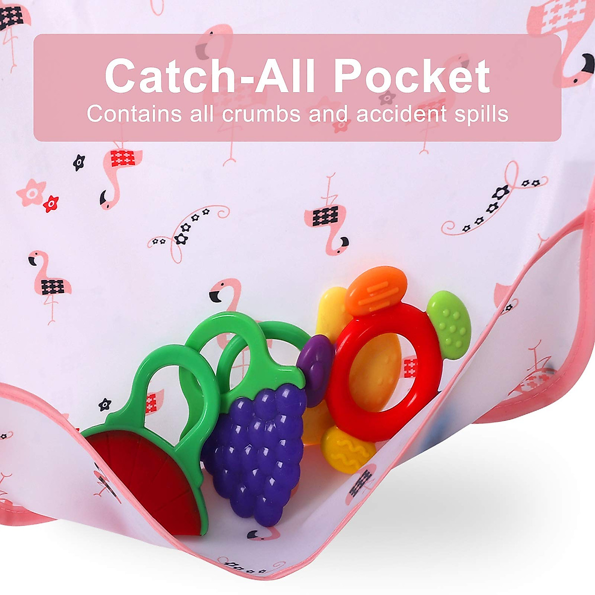 Accmor 3 Pack Long Sleeve Baby Bibs, Waterproof Sleeved Bib, Toddler Soft Bib for 6-24 Months