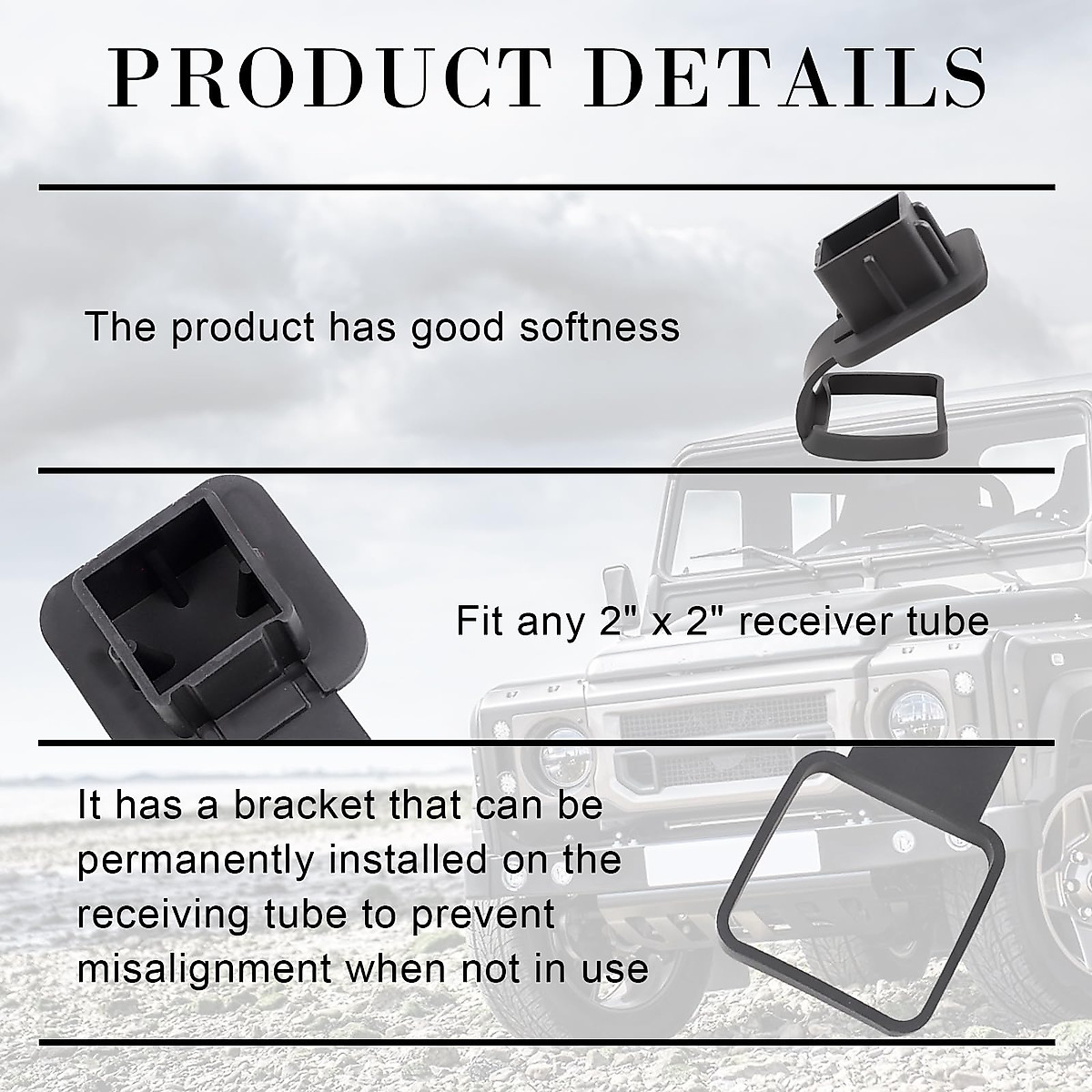 Jawmoy 1 PC Trailer Hitch Cover Tube Cover, Trailer Hitch Cover Tube Plug Insert, Receiver Tube Hitch Plug, Car Exterior Accessories, for RV, SUV, Cars (American Flag Silver)