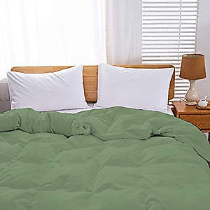 Eco-Friendly 600-Series Egyption Cotton 6-Piece Bedding Comforter Set (Comforter + Duvet Cover + 1 Flat Sheet + Fitted Sheet (16" Deep Pocket) + 2 Pillow Cases ), King Size , Emerald Green