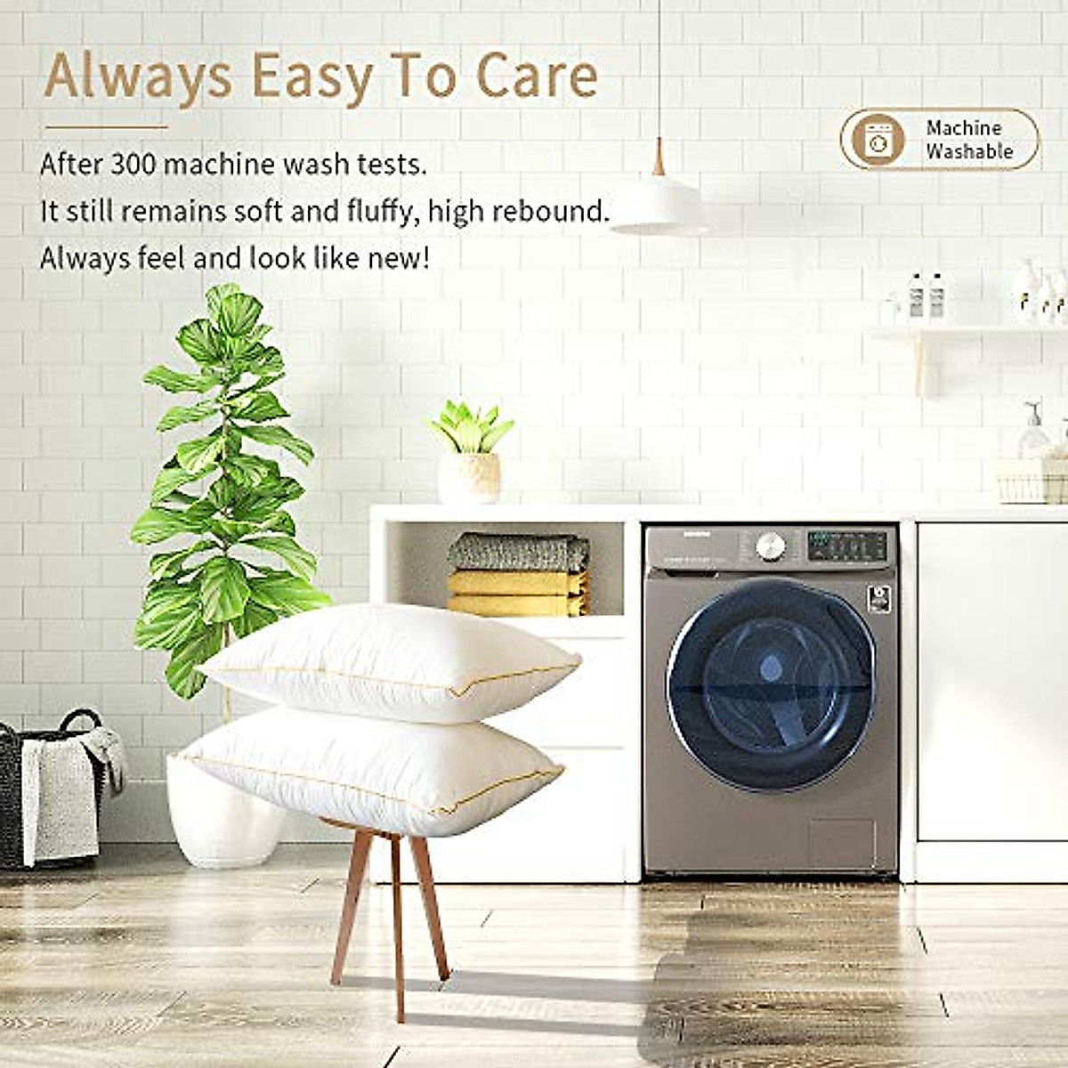 NEIPOTA Pillows Standard Size Set of 2, Hotel Collection Side Sleeper Pillow 20" x 26", Firm Standard Pillows for Sleeping 2 Pack, Cooling and Fluffy Down Alternative Fiber Bed Pillows & Positioners