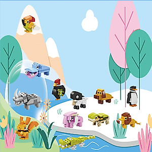 BRICHBROW Animals Building Blocks for Kids, Party Favors for Kids,Gifts Kids Prizes, Goodie Bag Fillers Carnival Prizes,Birthday (12 in 1 Animal)