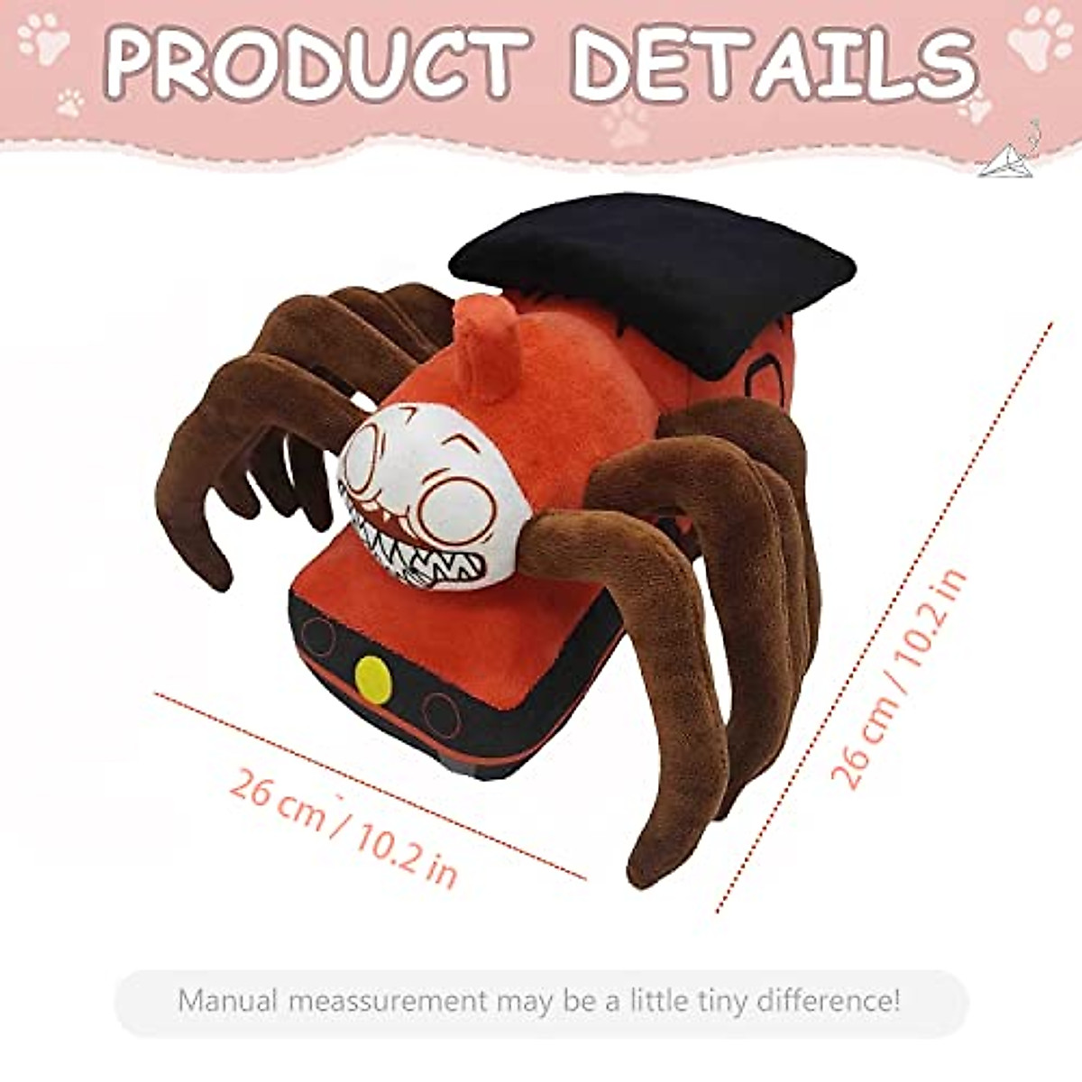 BOOLACYA Choo Choo Charles Plush Toy, 10 in Choo Choo Charles Toys Spider Train Doll, Choo Choo Charles Plushies Spider Stuffed Animal Choo Choo Charles Plushies for Kids and Game Fans Easter Gift