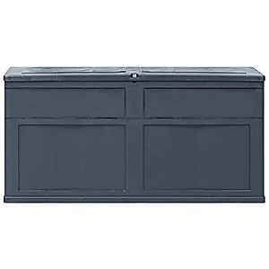 Festnight Garden Storage Deck Box Weather Resistant Storage Cabinet Cushions Pillows Blankets Organizer for Patio Lawn Indoor Outdoor Furniture Black 46.9 x 18.1 x 23.6 Inches (L x W x H)