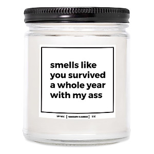 YouNique Designs 1st Anniversary Candle - 1 Year Dating Anniversary for Boyfriend, Girlfriend - 1 Year Anniversary Present for Wife, Husband - 1st Anniversary Candle Ideas (Mahogany Teakwood)