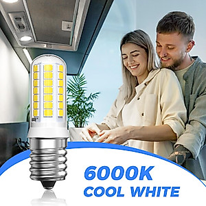 TOBEGLAM E17 LED Bulb Dimmable,3W Microwave Oven Light,40W Appliance Bulb Equivalent,6000K Cool White,E17 Intermediate Base Light Bulb for Stove Top,Appliance,Range Hood,Pack of 2