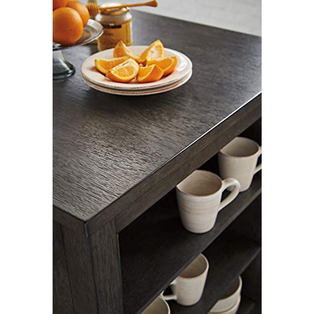 Signature Design by Ashley Caitbrook Counter Height Dining Room Table Set with 2 Upholstered Barstools, Gray