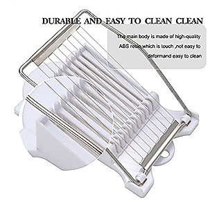 Slicer,Multipurpose Luncheon Meat Slicer,Stainless Steel Wire Egg Slicer,Cuts 10 Slices For fruit,Onions,Soft Food and Ham (White)