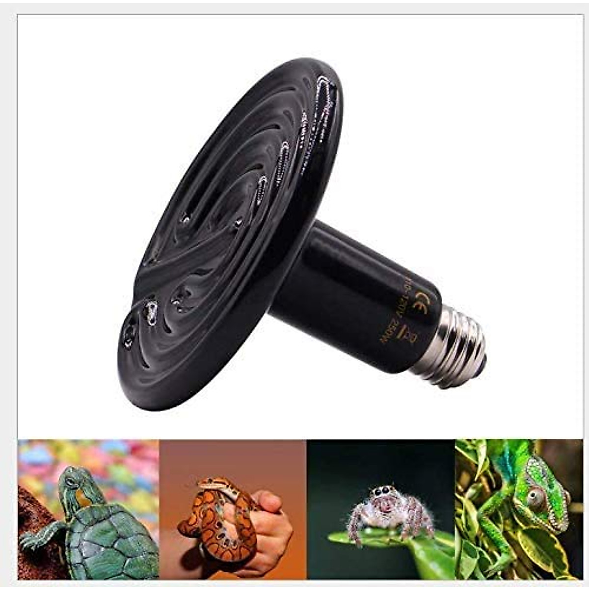150W PTSCBS Ceramic Heat Lamp Bulb, Infrared Reptile Heat Emitter Bulbs Heater Lamp for Pet Brooder Coop Chicken Lizard Bearded Dragon Turtle Snake Aquarium, No Light No Harm