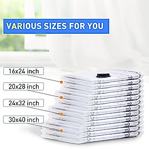 10 Pack Vacuum Storage Bags, Space Saver Bags (10 Medium) Compression Storage Bags for Comforters, Pillows, Blankets, Clothes with Hand Pump - 10 Medium