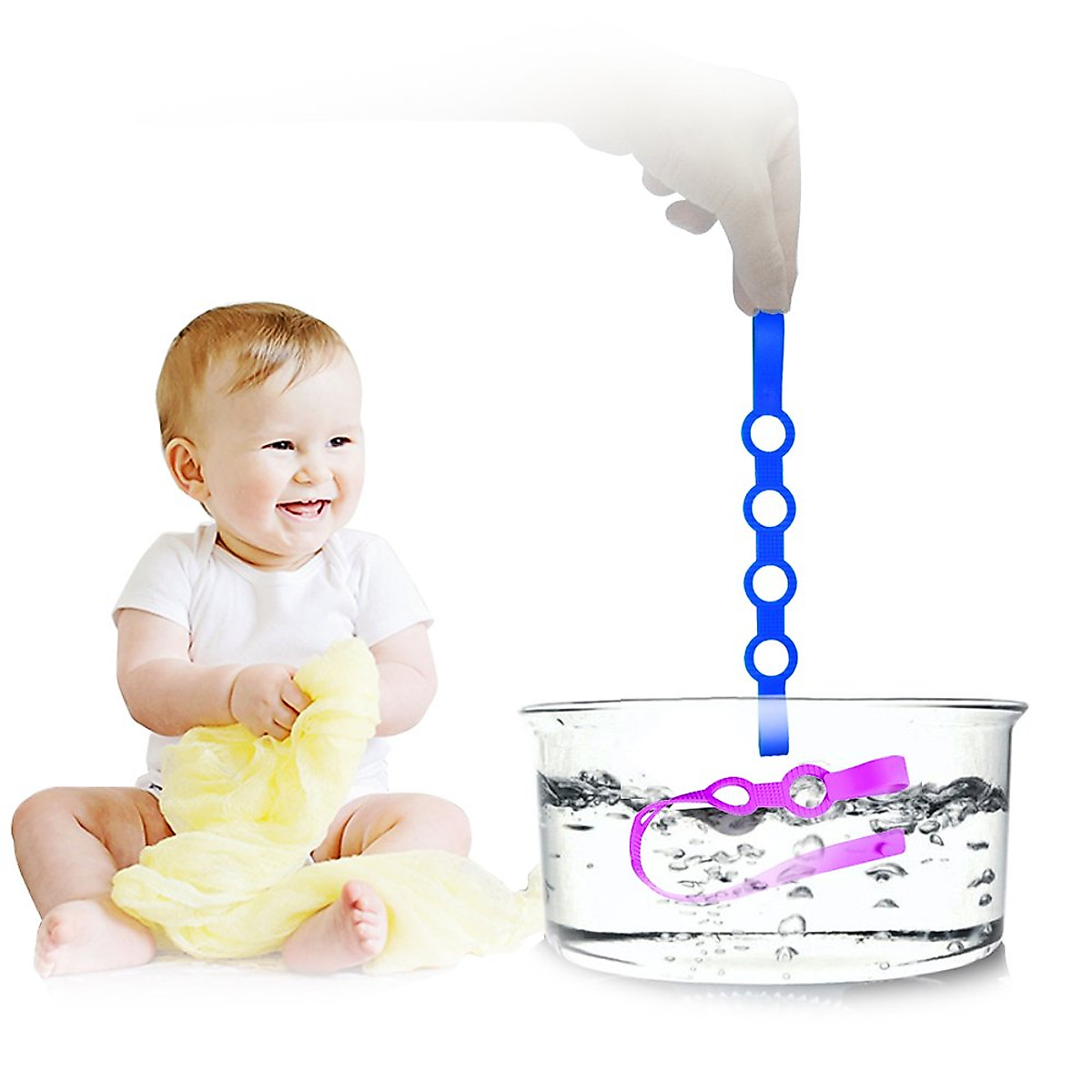 Toy Straps for Baby, 5 Pack Silicone Pacifier Clips Toddler Bottles Harness Holder for Stroller,Highchair,Crib,Shopping Trolley,Cars,Bags