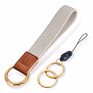 Fishent Stretchy Key Chain, Cute Keychain Wristlet, Woven Wrist Lanyard for Keys, Key Chains for Women Men Car Keys ID Badges Card Wallet Phone
