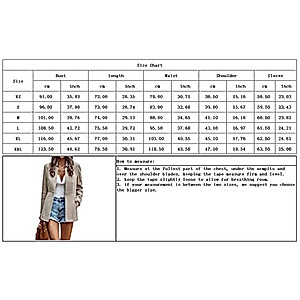 chouyatou Women's Casual Business Open Front Long Sleeve Notch Lapel Office Blazer Jacket (Medium, Apricot)