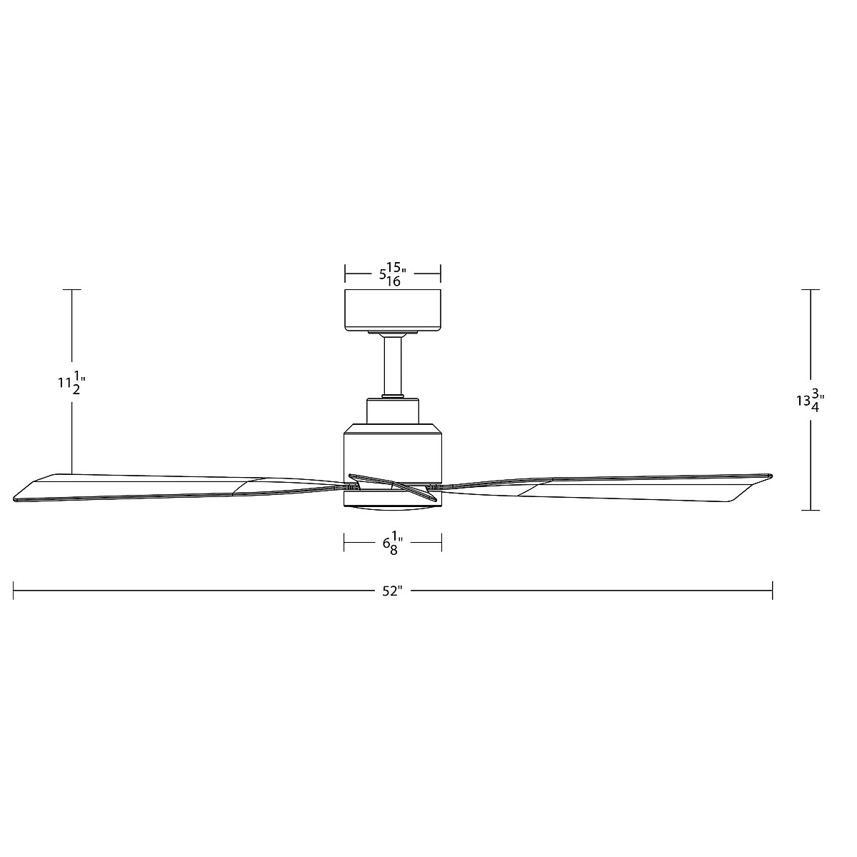 WAC Smart Fans Clean Indoor and Outdoor 3-Blade Ceiling Fan 54in Brushed Aluminum with Remote Control works with Alexa and iOS or Android App