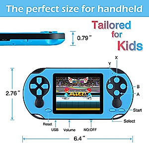 TaddToy 16 Bit Handheld Game Console for Kids Adults, 3.0'' Large Screen Preloaded 230 HD Classic Retro Video Games with USB Rechargeable Battery & 3 Game Cartridges for Birthday Gift for Kids 4-12