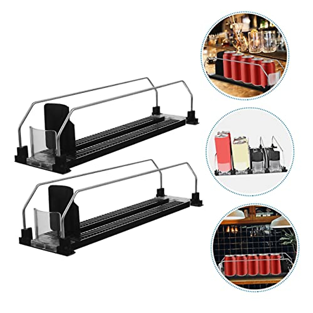 HEMOTON 2pcs Drink Pusher Plastic Organizer Box Bottle Organizer Vending Machin Drinks Organizer for Fridge Vending Machine Glide Fridge Drink Pusher Drink Propeller Tool Beverage Pusher
