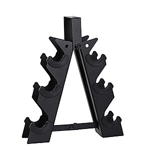 HolaHatha Neoprene Dumbbell Weights Set & Rack for Home Workout, 60 Lbs, Multicolor