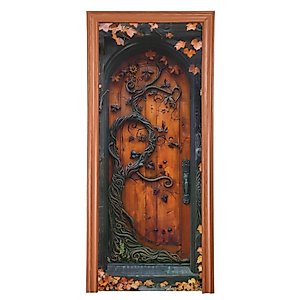 Burbuja Halloween Door Decoration Door Cover, Stretch Fabric Backdrop Door Porch Covers for Home Party Holidays Decoration, 32x79 in