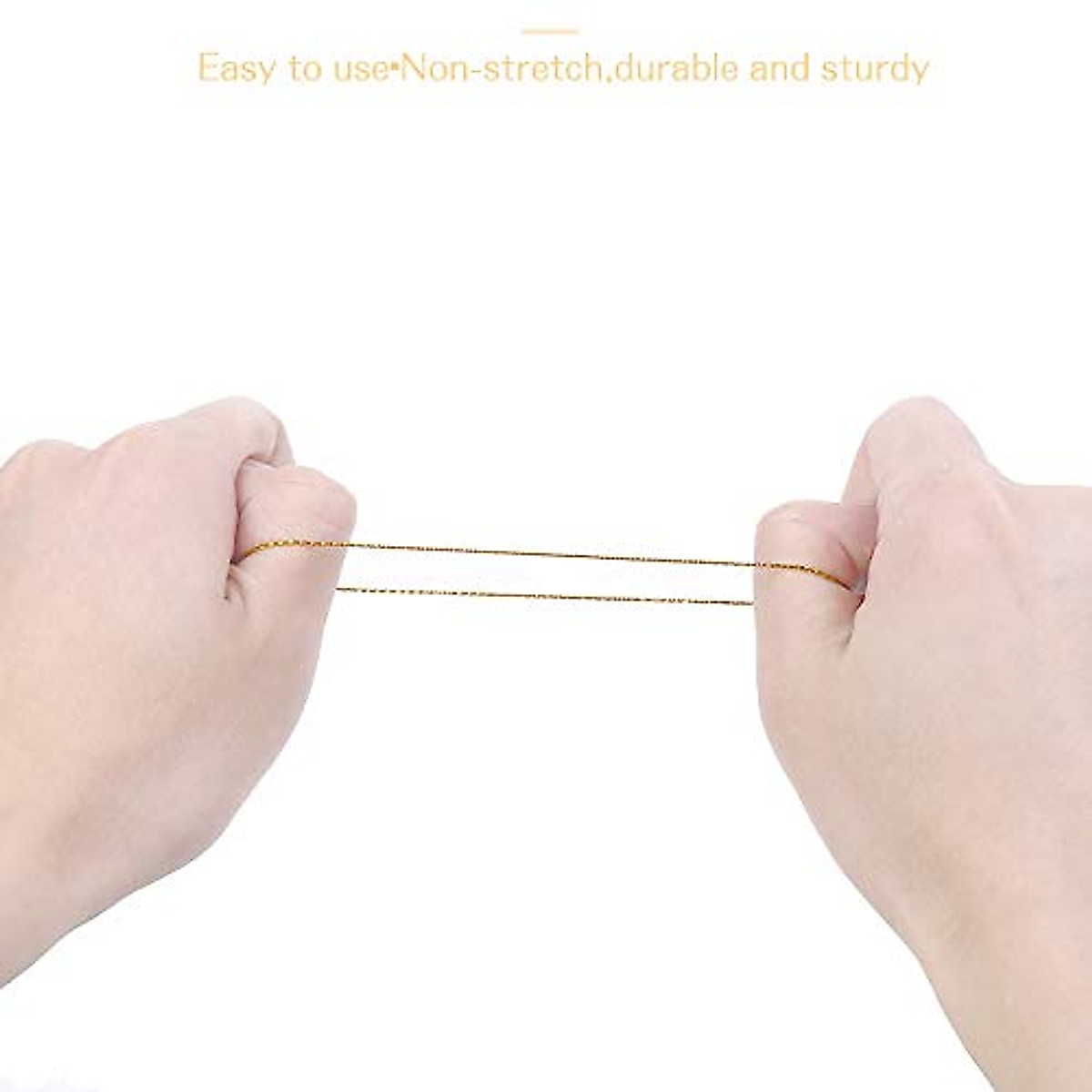 1mm Spool Gold Metallic Cord Tinsel String Jewelry Braided Thread, Total Length 109 Yards/ 328 Feet (Gold)