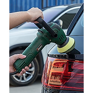 3 inch Car Buffer Polisher, Aiment Oribtal Mini Polisher, 6 Variable Speed 3000-6400RPM Dual-action Car buffer for Car & Motorcycles Detailing Hard to Reach Areas Polishing