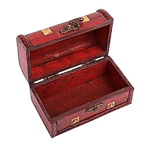 WaaHome Pirate Treasure Boxes Small Wood Treasure Chest Keepsake Box For Kids Gift,Home Decorations (5.5''X3.2''X3.2'')