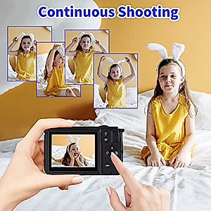 Kids Camera for Teens Boys and Girls,Digital Camera 1080P Vlogging Camera HD 24MP 16X Digital Zoom Camera with 32G Memory Card 2 Batteries & Charger YouTube Portable