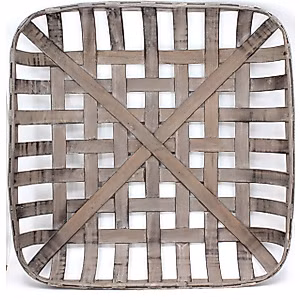 Silvercloud Trading Co. Tobacco Basket, Farmhouse Decor, Med 21" Square