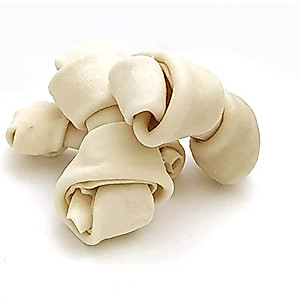 Pet Factory 100% Made in USA Beefhide 4" Knotted Bones Dog Chew Treats - Natural Flavor, 24 Count/1 Pack
