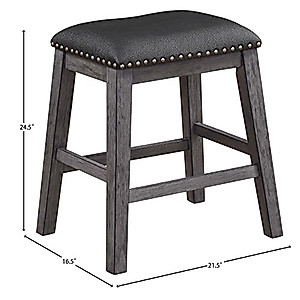 Homelegance Timbre Counter Height Saddle Stool (2 Pack), Gray