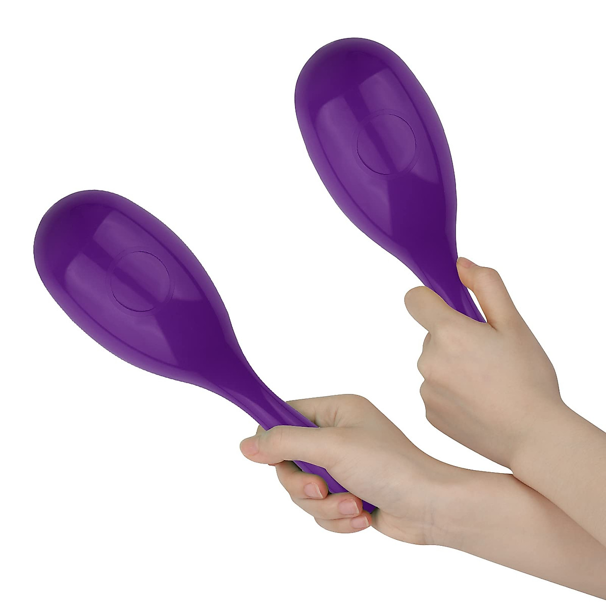 MUSCELL Maracas Loudly Noise Makers Percussion Musical Instruments,Durable ABS Plastics Large Maracas 9.5 inch for Cow Bell / Patry / Sporting Events - Purple