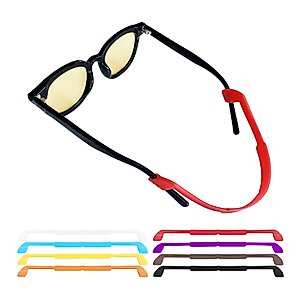LNAUJS 8 Pack Non-Slip Silicone Glasses Strap for Kids or Adults Sports with Elastic Soft to Prevent Glasses from Falling, Glasses Holder, Eyewear Retainers, SunGlasses Retainer