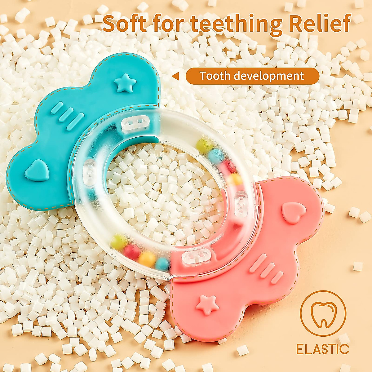 Bu-buildup 9 pcs Baby Rattle Teething Toys, Baby Rattles Toys, Infant Shaker with Storage Box, Grab and Spin Rattles for Newborn Girl Boy, Odorless Infant Toys for Babies 0-6-12 Months