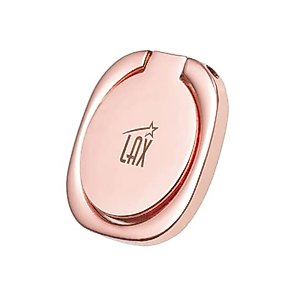 LAX Cell Phone Ring Holder & Stand (Rose Gold) – Finger Ring Kickstand 360 Degree Rotation Polished Metal Phone Grip for Magnetic Car Mount Compatible with All Smartphones