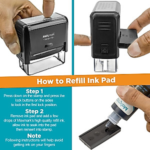 MaxMark Customized Self Inking Stamp - Up to 6 Lines of Text - X-Large Size - Choose from 15 Ink Colors