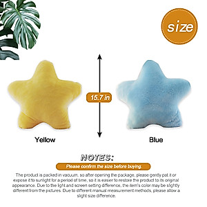 AUCOOMA Star Pillow Plush Soft Star Shaped Throw Pillows Toy Stuffed Cushion Yellow 15.7"