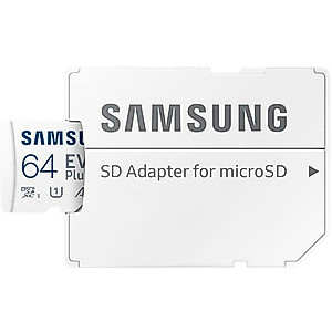 Samsung Evo Plus 64GB MicroSD XC Class 10 UHS-1 Mobile Memory Card for Samsung Galaxy J3 J1 Nxt Ace A9 A7 A5 A3 Tab A 7.0 E 8.0 View On7 On5 Z3
