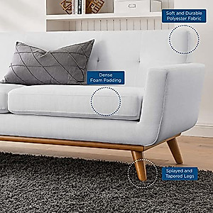 Modway Engage Upholstered Fabric Right-Arm Loveseat, White