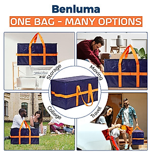 Benluma 6-Pack Extra Large Moving Bags, Moving Totes with Zippers, Heavy Duty Moving Bags Medium and Large Alternative, Packing Boxes for Moving Supplies, Moving Totes Alternative