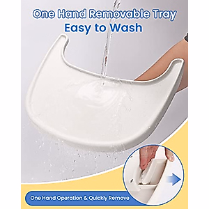 Baby High Chair for Babies and Toddlers, [ 360° Swivel ] 3-in-1 Wooden Baby Feeding High Chair, Toddler Infant High Chairs, Save Space/Easy to Clean/One-Min Assemble