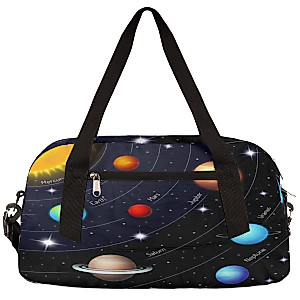 Universe Galaxy Solar System Kids Duffel Bags for Boys Girls Small Carry On Travel Weekender Overnight Bag Dance Bag Sports Gym Bag Ballet Bag Gymnastics Bag for School Practice Little Girls Boys
