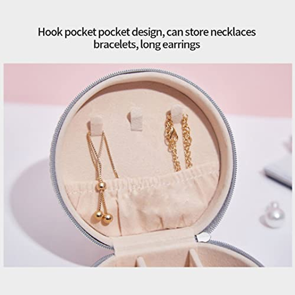 MILEVO Jewelry Organizer,PU Travel Jewelry Box Storage Case Necklace Earrings Rings Portable Jewelry Organizer Display Storage Case Organizer for Women Girls