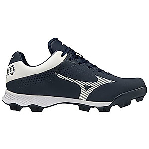 Mizuno Wave Lightrevo JR Baseball Shoe, Navy-White, 3.5